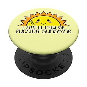 I am a Ray of Fucking Sunshine Middle Finger PopSockets Grip and Stand for Phones and Tablets