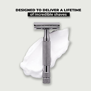 ROCKWELL RAZORS 2C Razor with 5 Blades, 6 Piece Set, Gunmetal Chrome
