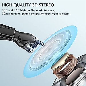 Light/Small/Not Easy to Drop Waterproof Headphones ! Bluetooth 5.3 Earbuds Wireless Type‐C Fast Charging/Power Display/Bluetooth Earbuds with Microphone Monaural/Binaural Left and Right Split Type