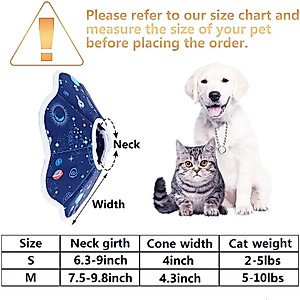 Johoxton Cat Cone, Cat Recovery Collar After Surgery Cat Cone Collar Cat Cones to Stop Licking Cat Donut Collar E Collar for Cats Puppy Dog (M, Fiber Blue)