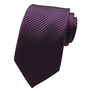 Elfeves Mens Dark Purple Woven Tie HANDMADE Luxury Suit Necktie Birthday Present