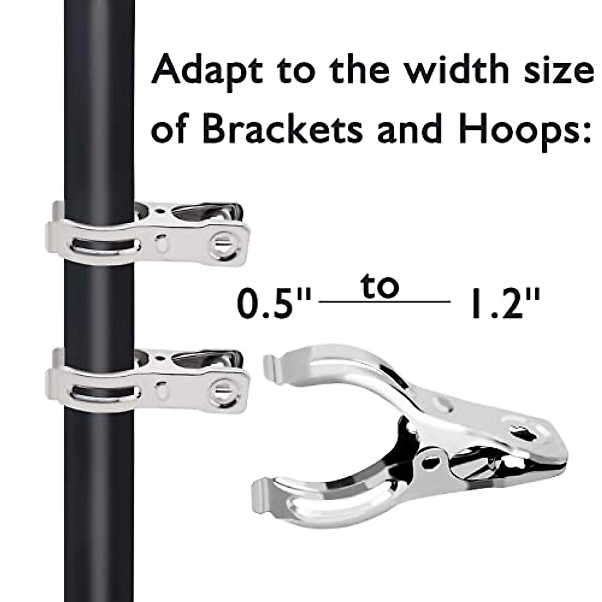 BESTEEL Upgraded 100 PCS Garden Clips, Greenhouse Clamps 100% Stainless Steel Heavy Duty Greenhuose Clips for Netting - Strong Grip to Hold Down Shade Cloth or Plant Cover on Garden Greenhouse Hoops