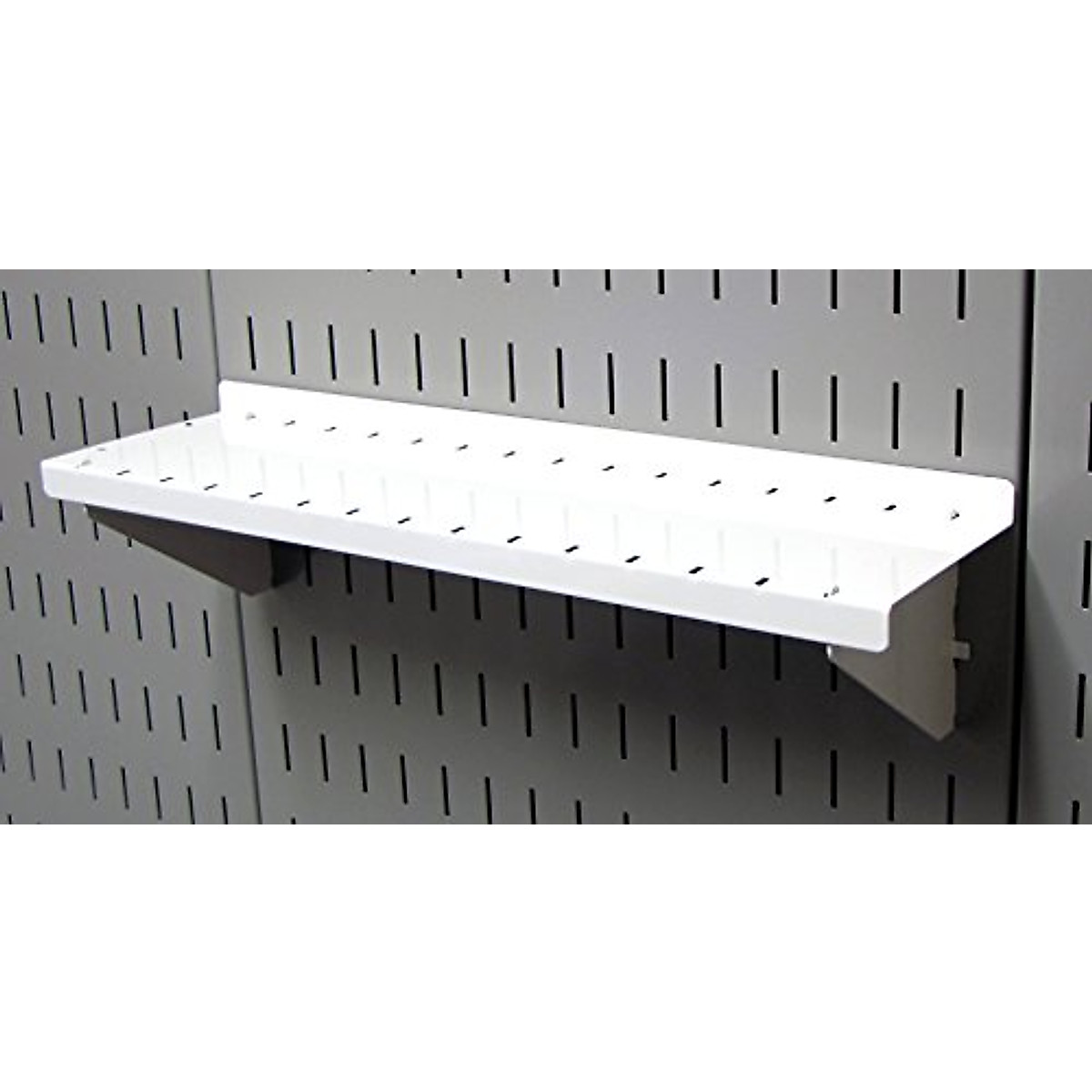 Wall Control Pegboard Shelf 4in Deep Pegboard Shelf Assembly for Wall Control Pegboard and Slotted Tool Board – White