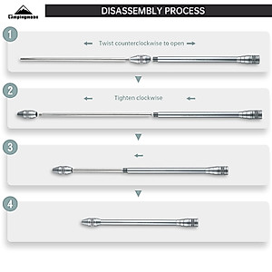 Campingmoon Pocket Bellows Fire Bellows Stainless Steel Camping Blow Fire Tube by Mouth Telescopic Campfire Tool