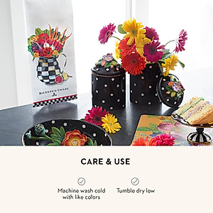 MACKENZIE-CHILDS Cotton Dish Towel, Cute Decorative Kitchen Dish Towel for Cleaning and Home Decor, Set of 1, Vegetable Bouquet