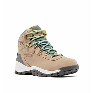 Columbia womens Newton Ridge Plus Waterproof Amped Boot Hiking Shoe, Oxford Tan/Dusty Green, 7 Wide US