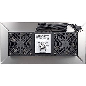 M2D Durablow 220 CFM Air-Out Stainless Steel Crawl Space Vent Fan, Dual Fans with Dehumidistat & Thermostat, Foundation Vent, Radon Mitigation, for Crawl Space, Basement (Stainless Steel, M2D)