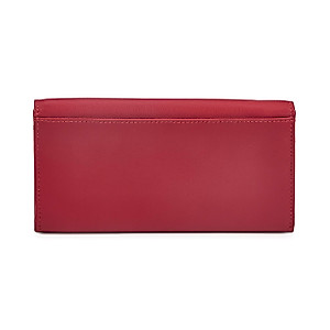 Zinda Genuine Leathers Women’s Wallet Purse Flap Over RFID Protection (Crimson)