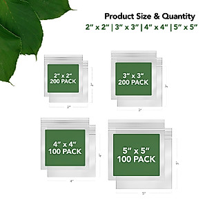 Seal Fresh Bundle Square Snack Bags – 4 Sizes (600 Count) – 2" x 2" (200), 3" x 3" (200), 4" x 4" (100), 5" x 5" (100) – Zip Bag Assorted Size, Zip Bags Various Sizes, Plastic Bags, Baggies