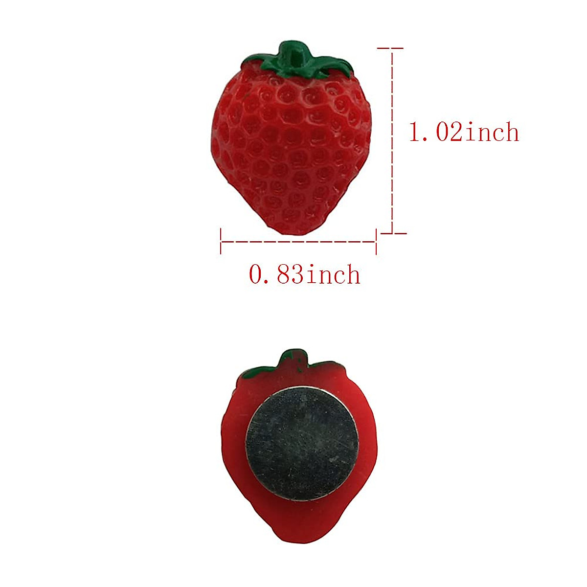 Ginyrerd 30 pcs Refrigerator Magnet Decorative Cute Big Strawberry Fruit Boxed Resin Handmade Picture Message Board Paste Painting Photo Postcard Note Paper DIY Office Supplies Fridge Magnet Set