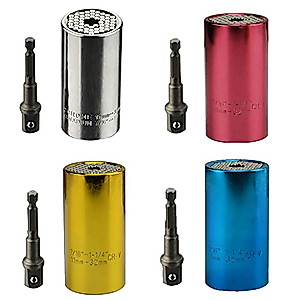 Universal Socket Tools Gifts Stocking Stuffers for Men,Socket Set with Power Drill Adapter(11-32 MM),by WXTDM
