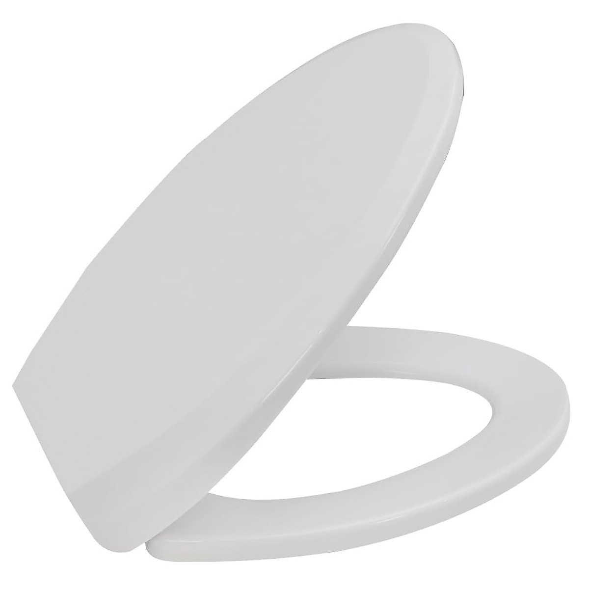 DAYAO Premium Elongated Toilet Seat with Cover Quiet Close, Two-Click to Quick Release, Easy Installation Never Loosen Hinge, Slow Close Toilet Seat and Cover, Easy Cleaning-White Color (Elongated)