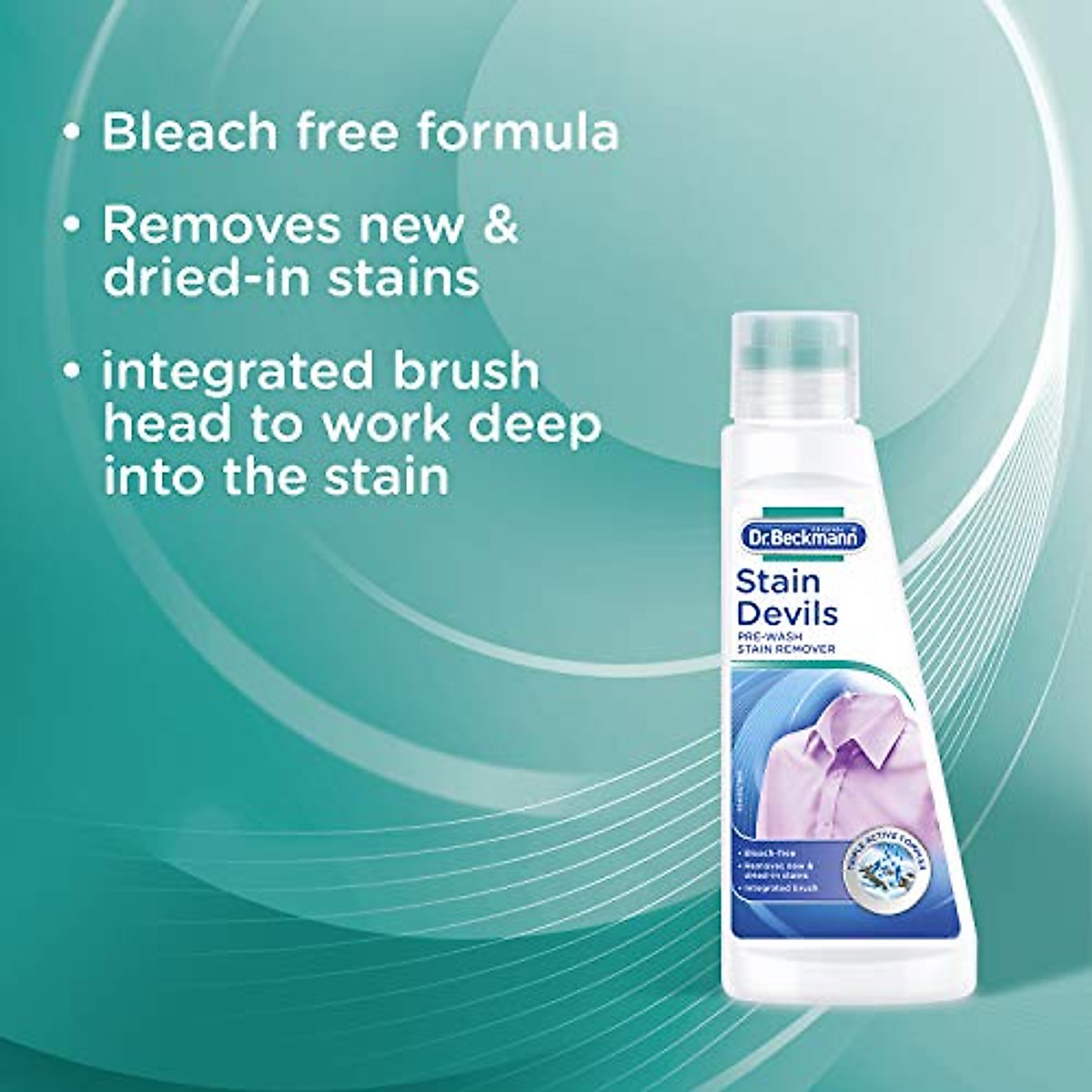 Dr. Beckmann Devil Pre Wash Stain Remover | Removes toughest stains quickly | Bleach free product | Includes applicator brush | 250 ml (Pack of 1)