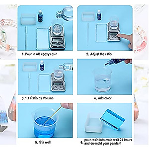 Epoxy Resin-16OZ Resin Kit, Epoxy Resin Crystal Clear-Not Yellowing and No Bubble Self Leveling Easy Mix 1:1 Casting & Coating for DIY Jewelry Making of The Art Resin & Epoxy Resin (16oz)