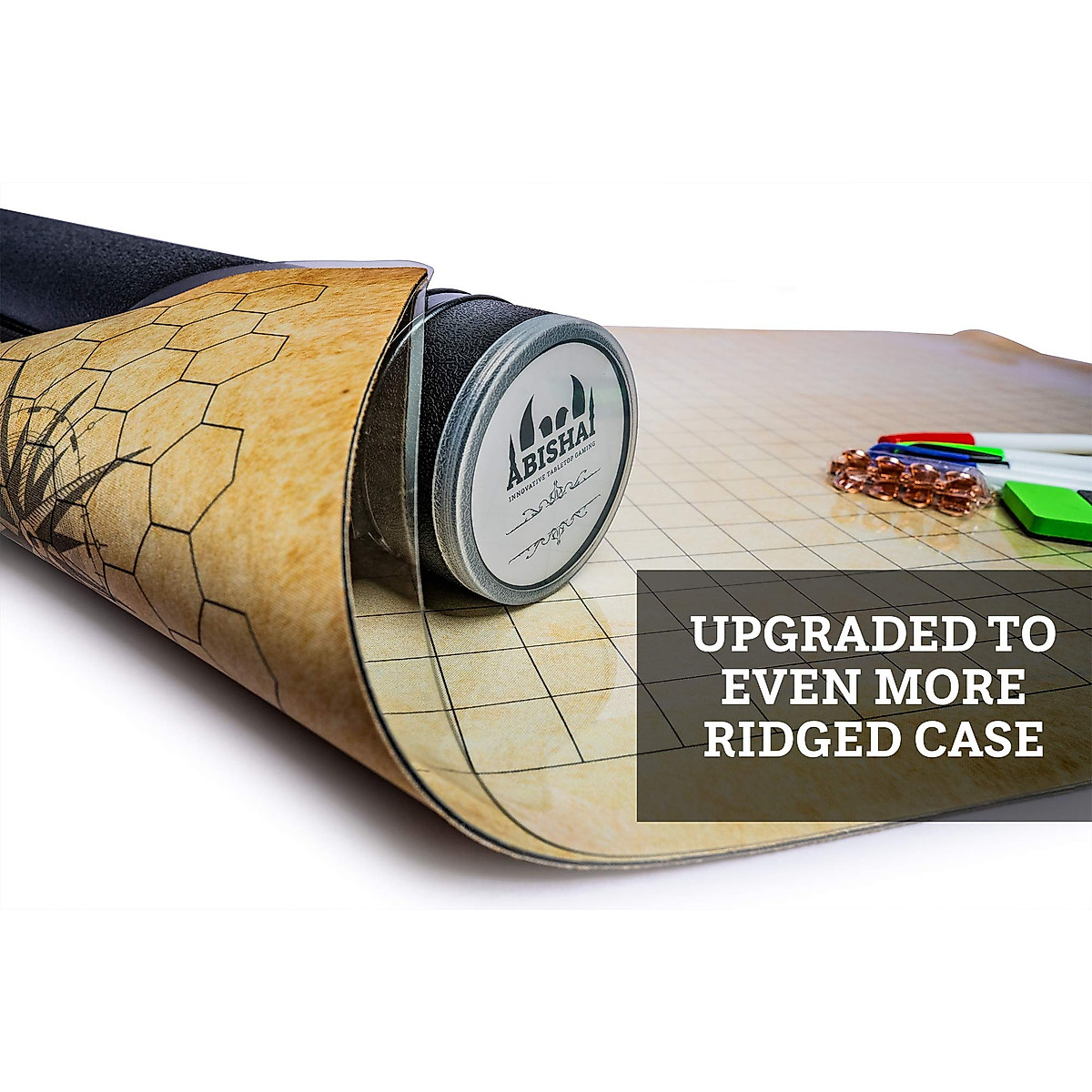 RPG Battle Grid Mat - 24" x 36" High Quality Double Sided Neoprene Mat Plus Dry Erase PVC Film - Table Top Role Playing Map - DND Role Play - Dungeons and Dragons Maps Tiles - Tabletop Gaming Mat