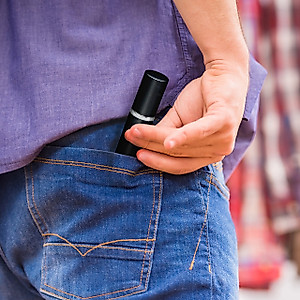 Refillable Perfume & Cologne Fine Mist Atomizers with Metallic Exterior & Glass Interior - 5ml Portable Travel Size - 3ml Squeeze Transfer Pipette Included (2 Pack, Silver & Black)