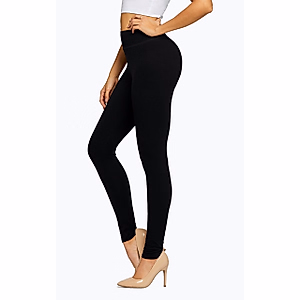 Conceited Leggings for Women - Tummy Control - 3" Waistband - Regular and Plus Size - Black - Small - Medium