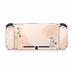 Tacky Design Flower Skin Compatible with Nintendo Switch Skin Wrap Cover, Watercolor Skin for Nintendo Switch Stickers, Premium Vinyl 3M Full Wrap Decal