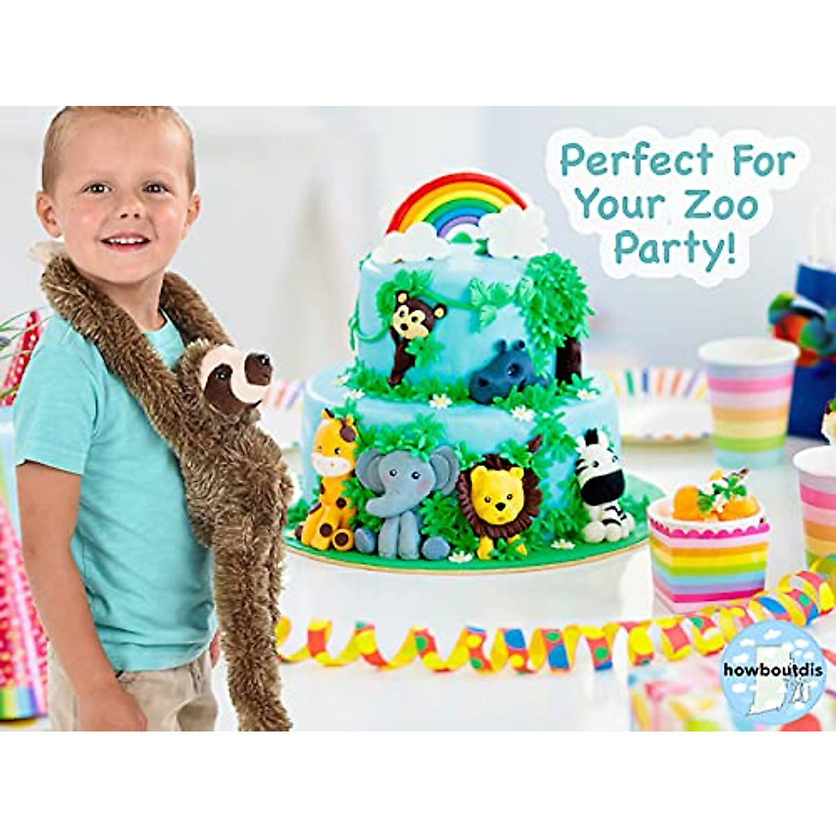 HOWBOUTDIS 20 inch Brown Hanging Sloth - Stuffed Animal - Ultra Soft Plush - Hands and Feet Connect - Realistic Design - Great Gift or Prize