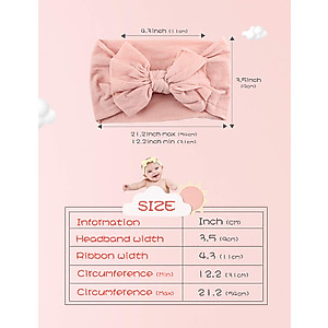 Makone Baby Girl Nylon Headbands, 18 PCS Baby Cotton Hair Accessories Hairbands Hair Bow Elastics for Newborn Infant Toddlers Kids Christmas Gifts