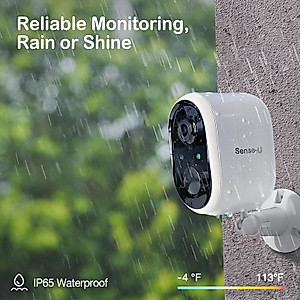 Sense-U Outdoor Wireless Security Camera, for Outdoor & Indoor Use with 1080P HD/Rechargeable Battery/Night Vision/PIR Motion Detection / 2-Way Talk/Waterproof/No Monthly Fee