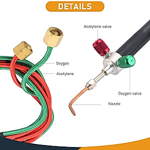 ATPEAM Jewelry Micro Mini Gas Torch Welding Soldering Gun Soldering Torches Soldering kit with 5 Weld tips fit for Oxygen Cylinders, Hoses - Acetylene for Jewelers