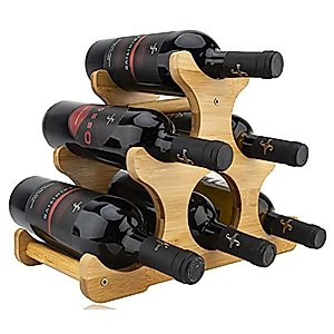 NAKAAOSIK Wine Racks Countertop, 6 Bottles, it is an Ideal Furniture Decoration Wine Rack to Organize The Wine on The Kitchen, Dining Table, Wine Cabinet