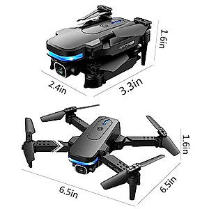 Mini Drone with Dual 4k HD Fpv Camera Remote Control Toys Gifts for Boys Girls with Altitude Hold Headless Mode 1-Key Start Speed Adjustment 2023 (Black)