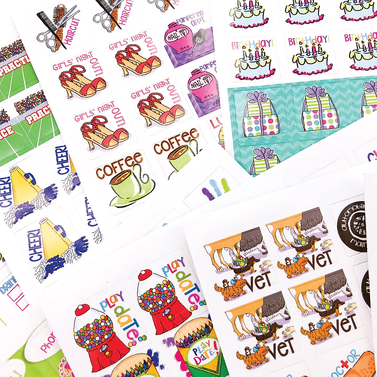 Busy Mom Planner Sticker Collection for Calendars, Planners. Appointment Reminder Stickers, Doctors, School, Birthdays, Play Dates, Events, Scrapbook, Wedding, Vacation | 864 Stickers