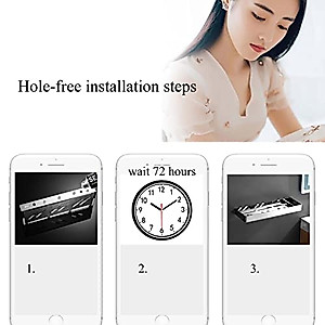 Shower Shelves Adhesive Shower Rack Wall Mounted Shower Basket Stainless Steel No Drilling Anti Rust for Bathroom Kitchen,chrome,1 Tier 50cm