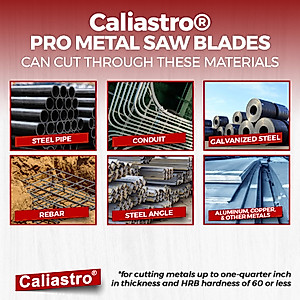 6-Inch Thick Metal Cutting Reciprocating Saw Blades (18 TPI) Made of Long Lasting Bi-Metal (HSS Teeth Bonded to HCS Body) - 8 Pack - Caliastro