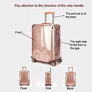 MosaiRudo Clear PVC Luggage Cover Protectors Transparent Travel Luggage Protector for Wheeled Suitcase (No border Thickness 0.3mm, 26inch)