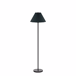 Black Pole Floor Lamp Simple Design Tall Lamp with Dark Green Shade Standing Lamp with LED Bulb for Living Room and Bed Room