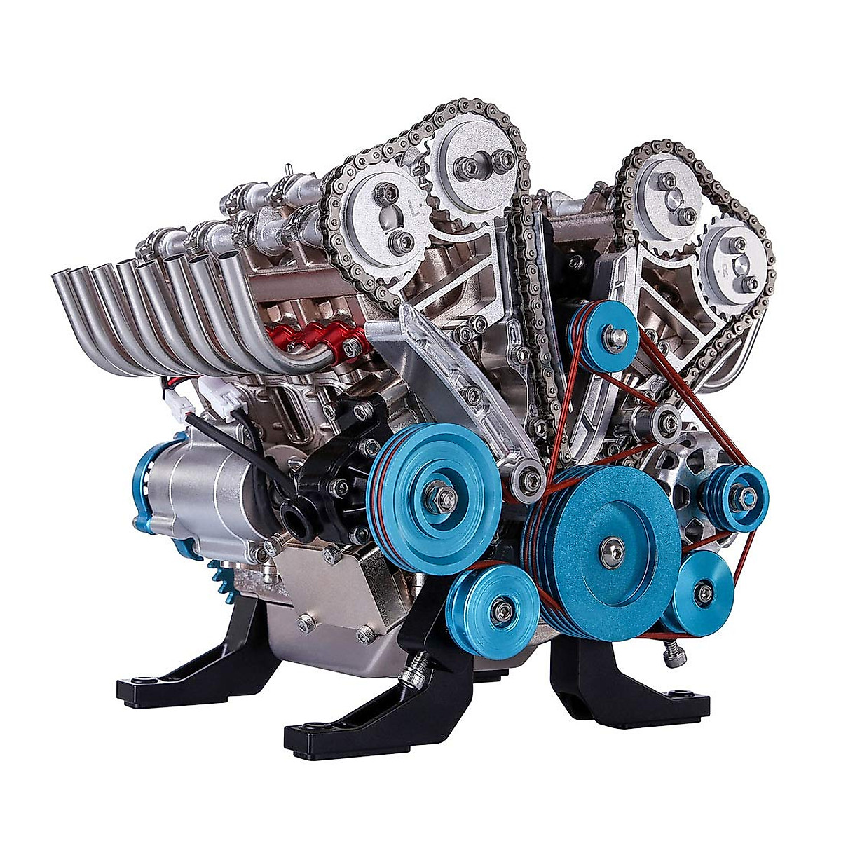 RuiyiF V8 Engine Model Kit That Works for Adult, 500+PCS 8-Cylinder Mechanical Engine Model Building Kit, Desktop Hobby Engine Kit, Educational Toys