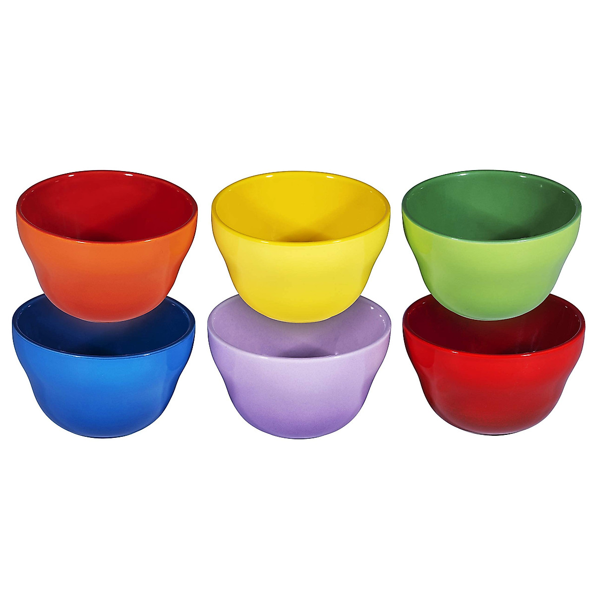 Bruntmor 8 oz Porcelain Bowls Set of 6 - for Ice Cream, Dessert, Soup, Small Side Dishes, Salad, Cereal, Rice - Microwave, Dishwasher and Oven Safe - Gradient Colors