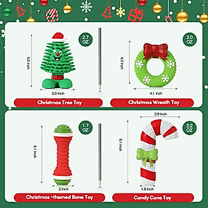 BUY IT ONCE Christmas Dog Toys Bundle, Interactive Dog Christmas Toys, Durable Squeaky Dog Chew Toys for Small and Medium Dogs, 4 Pcs Set for Holiday Fun, Mental Stimulation & Festive Play