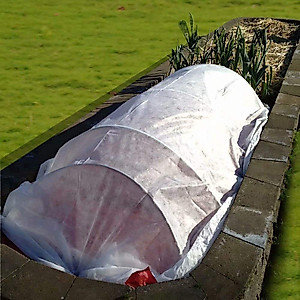 Agfabric Plant Covers Freeze Protection 5'x50' 0.55oz Frost Blankets for Plants Drawstring Bags Shrub Blanket,White