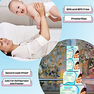 Comfydaya Safeshield Breastmilk Storage Bags (50 Count). Ready to Use. Presterilize, BPA Free, BPS Free, Leak Proof, Double Zipper, Self Standing, Super Strong and Food Grade Material Breast Milk Bag