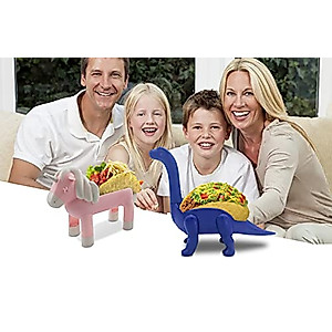 Unicorn Taco Holder Bundle with Blue Dinosaur Taco Holder for Kids