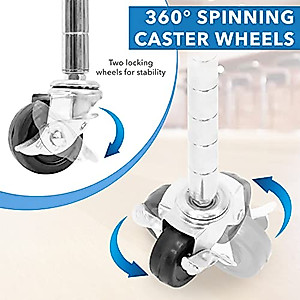 Mount-It! 5 Tier Wire Shelving with Wheels | - Rolling Garage Shelves, Closet Metal Racks with Shelves and Shelving or Utility Shelf for Laundry Room | Adjustable Shelf Height | No Tools Required