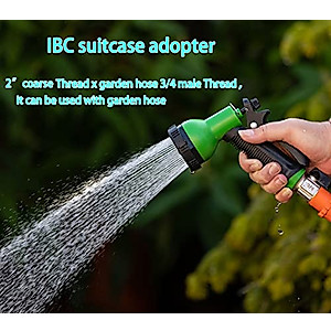 Wantmatch 275-330 Gallon IBC Tote Tank Adapter, S60 x 6 Coarse Thread + Garden Hose Valve faucet,3/4" GHT Garden Hose Connection to IBC Tote