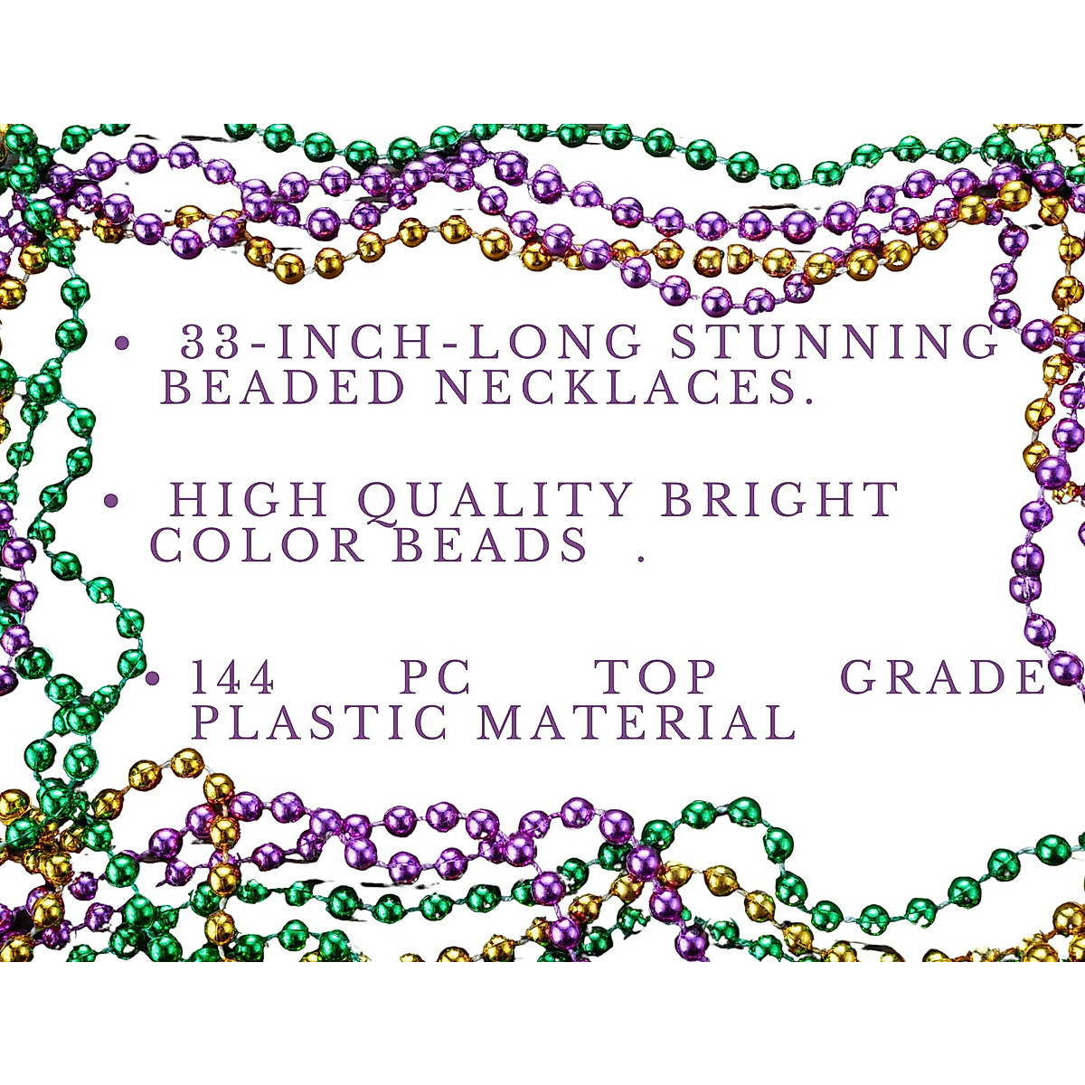 Mardi Gras Beads (144 Pieces) by Oojami