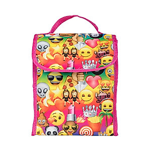 Emoji Yellow 16" inch Backpack Back to School Essentials Set for Girls