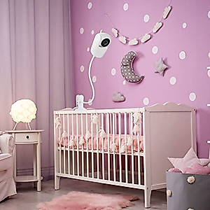 Flexible Clip Mount for Vtech VM901 and VM919HD, Gooseneck Baby Monitor Holder for Crib Without Tools or Wall Damage - White