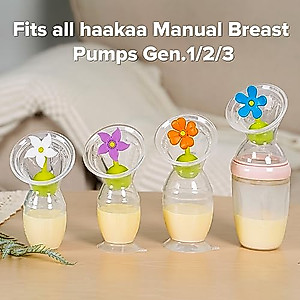 haakaa Flower Stopper Breastpump Stopper Manual Breast Pump Silicone Flower Stopper 100% Food Grade Silicone BPA PVC and Phthalate Free 1 pc, White