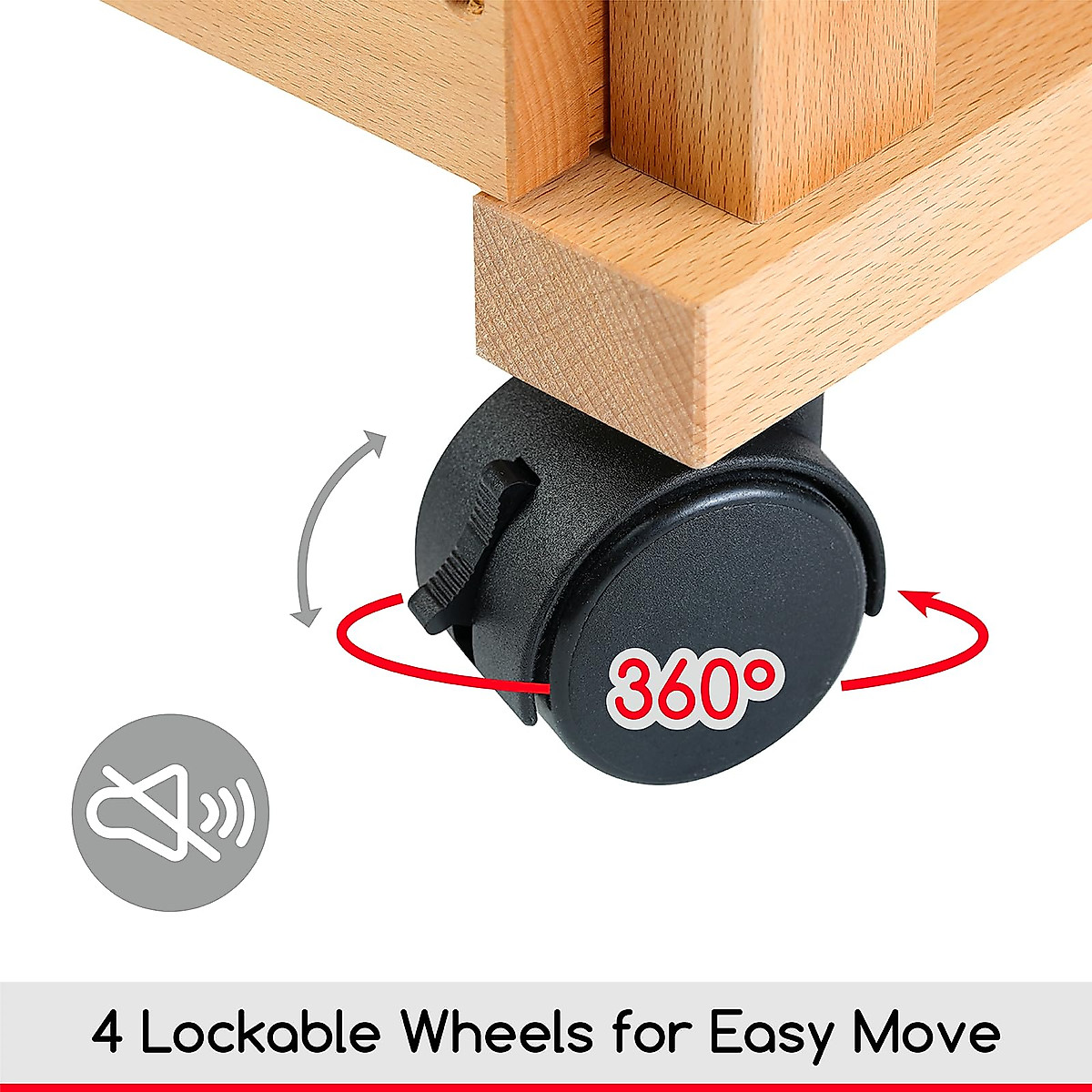 MEEDEN Art Supplies Cart, Walnut 3-Tier Multifunctional Art Storage Cart Organizer, Solid Beech Wood Studio Cart Art Taboret with Caster Wheels, Rolling Utility Cart Organizer for Artist