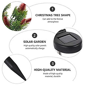 Uonlytech 2pcs Solar Christmas Lights Outdoor Figurine Light Xmas Lawn Lights Christmas Pathway Markers Pinecone Lawn Light Christmas Lights Outdoor Led Lamp Outside Lamp Solar Light Plastic