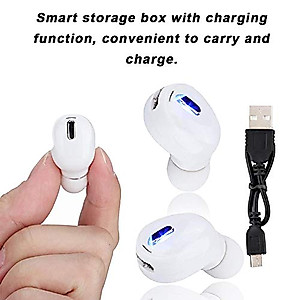 Wireless Earbuds, Mini Sports Wireless Bluetooth 5.0 Earphone Support 5H Playtime in-Ear Universal TWS Headphones with Mic for Sports, Fitness, Leisure, Driving, Office, etc.(White)