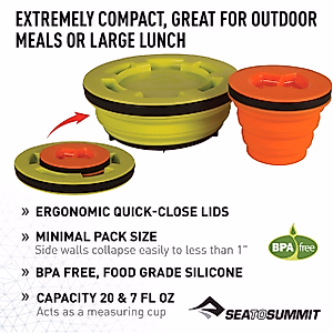 Sea to Summit X-Seal & Go Collapsible Food Storage Container, 2-Pack (S + L), Olive