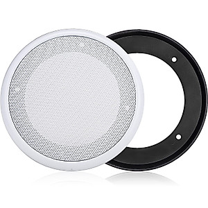 Facmogu 2PCS 8in White Ceiling Speaker Covers, Surface Mount Speaker Grill Mesh Round Speaker Grille Woofer Car Speaker Grill Cover Guard Protector Replacement Round Metal Grills